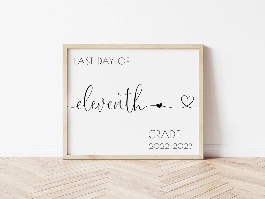 Last Day of School Sign, Editable Last Day of 11th Grade Sign, 11th ...