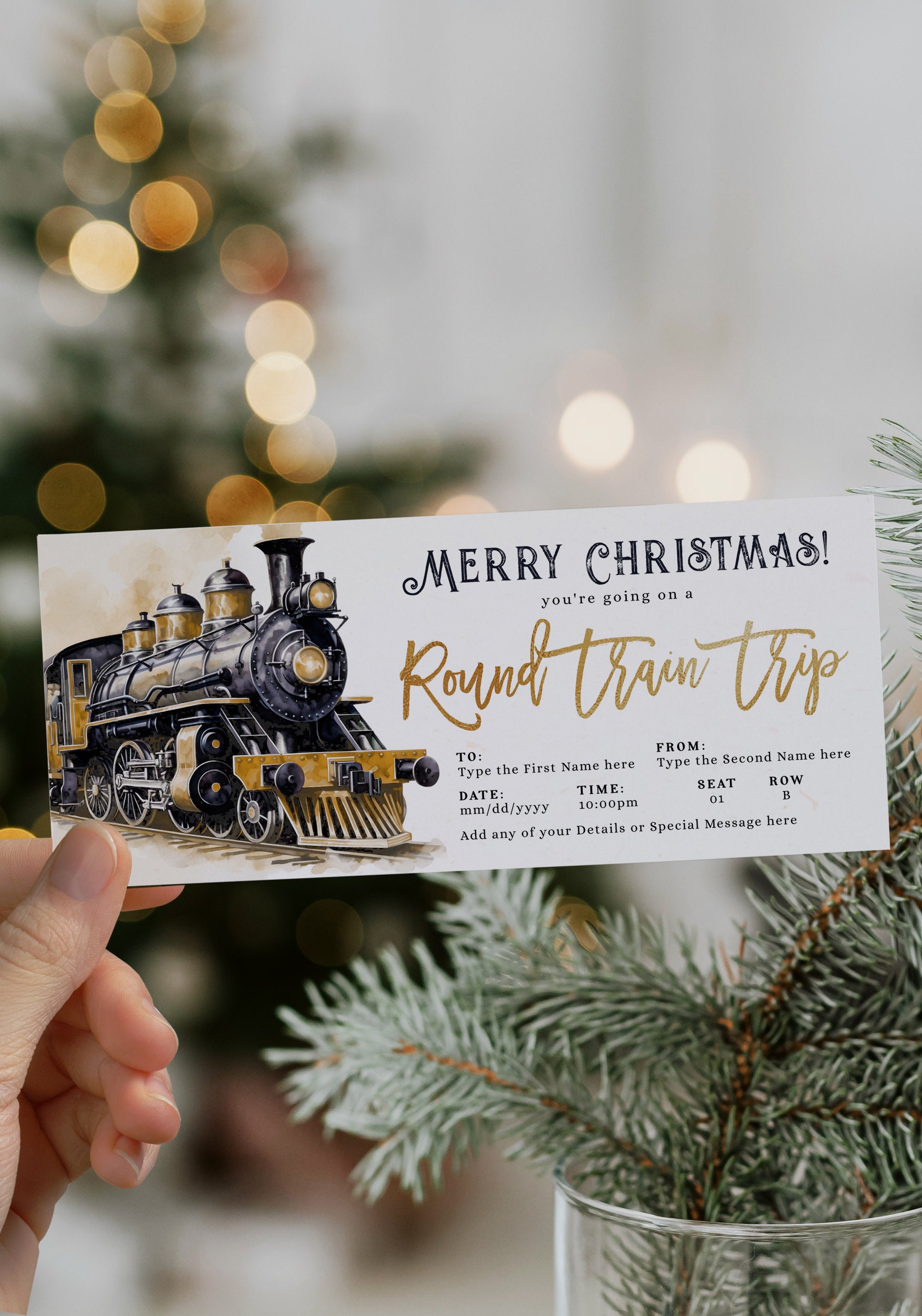Winter Holiday Polar Express Ticket Printable Express Round - Etsy
