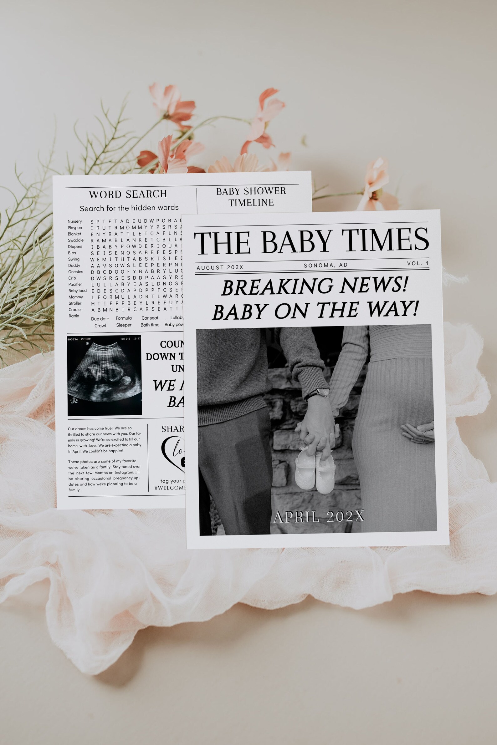 Baby on the Way Special Newspaper Decoration and Printable, Baby Shower ...