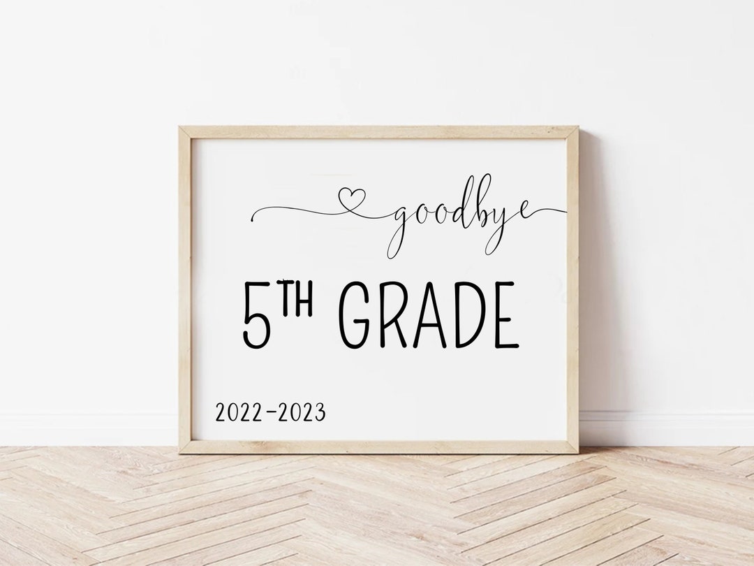 Goodbye 5th Grade Chalkboard Sign, Editable Goodbye 5th Grade Sign ...