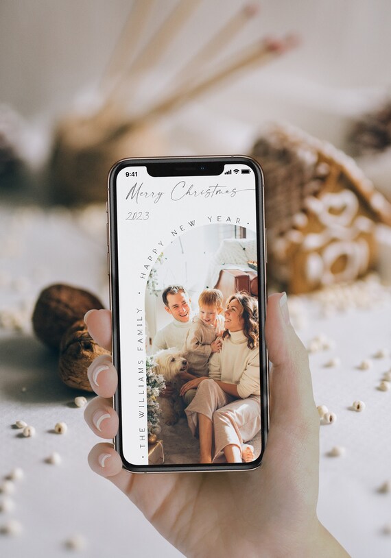 Electronic Christmas Cards With Photo Minimalist Christmas - Etsy