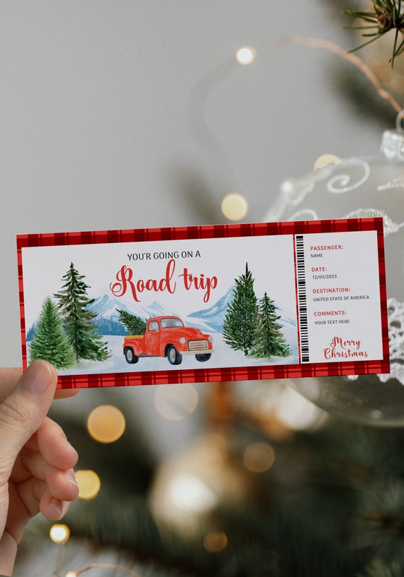 Printable Road Trip Ticket Gift Christmas Vacation Ticket - Etsy