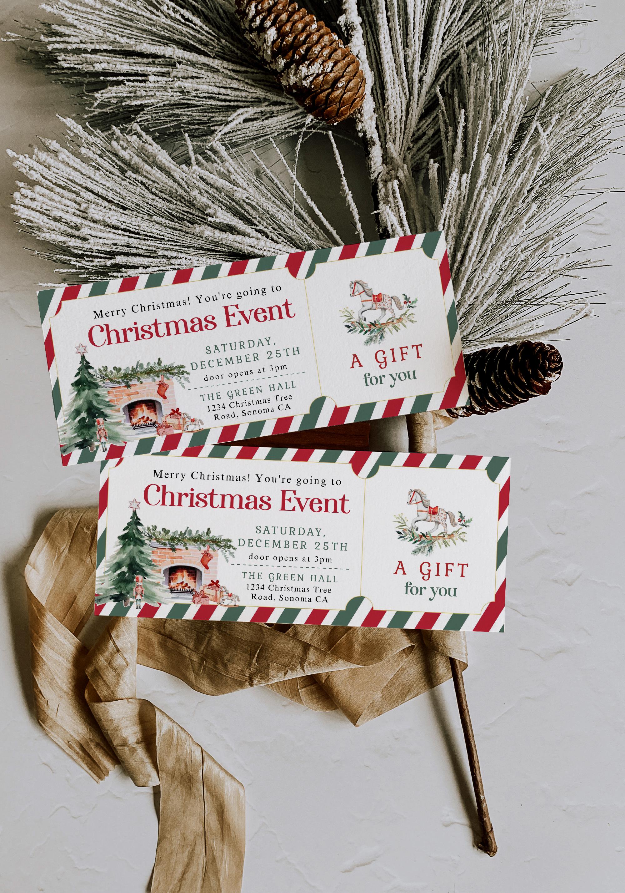 Christmas Event Ticket Template, Nutcracker Gift Surprise Xmas Event ...