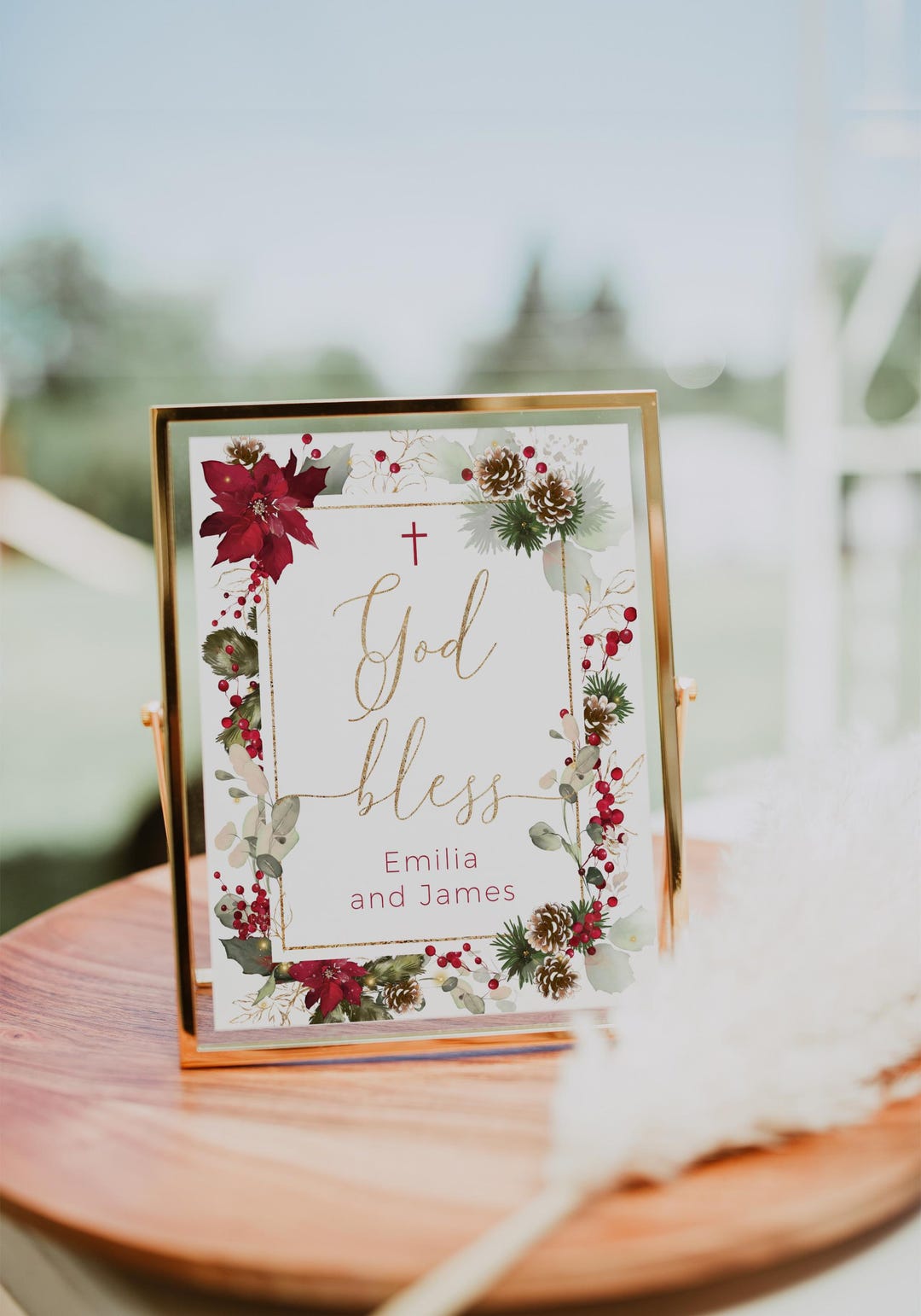 God Bless Custom Table Sign Printable, Boy & Girl Baptism Custom Table ...