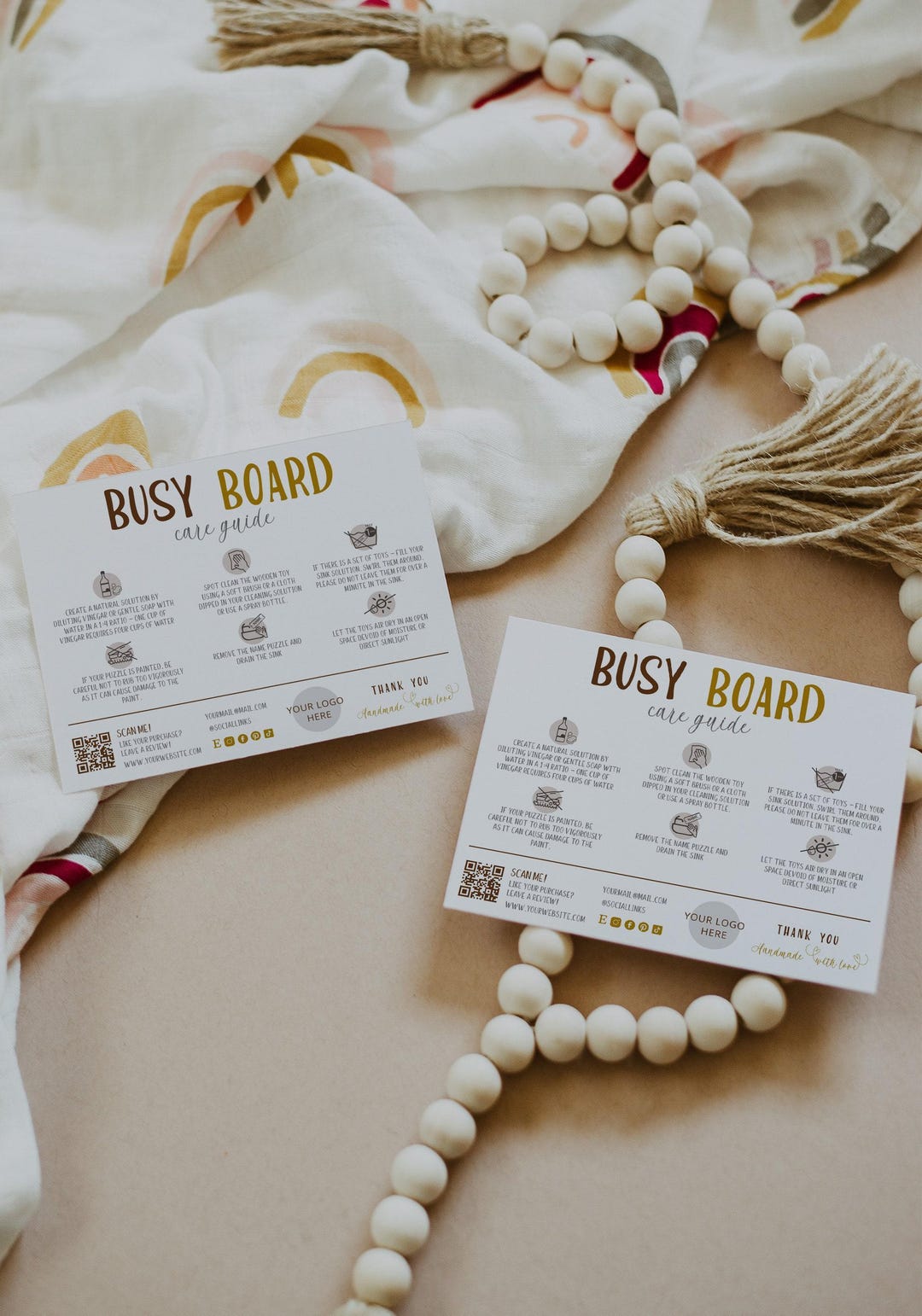 Busy Board Care Guide Card Printable, Wooden Busy Board Care Card ...