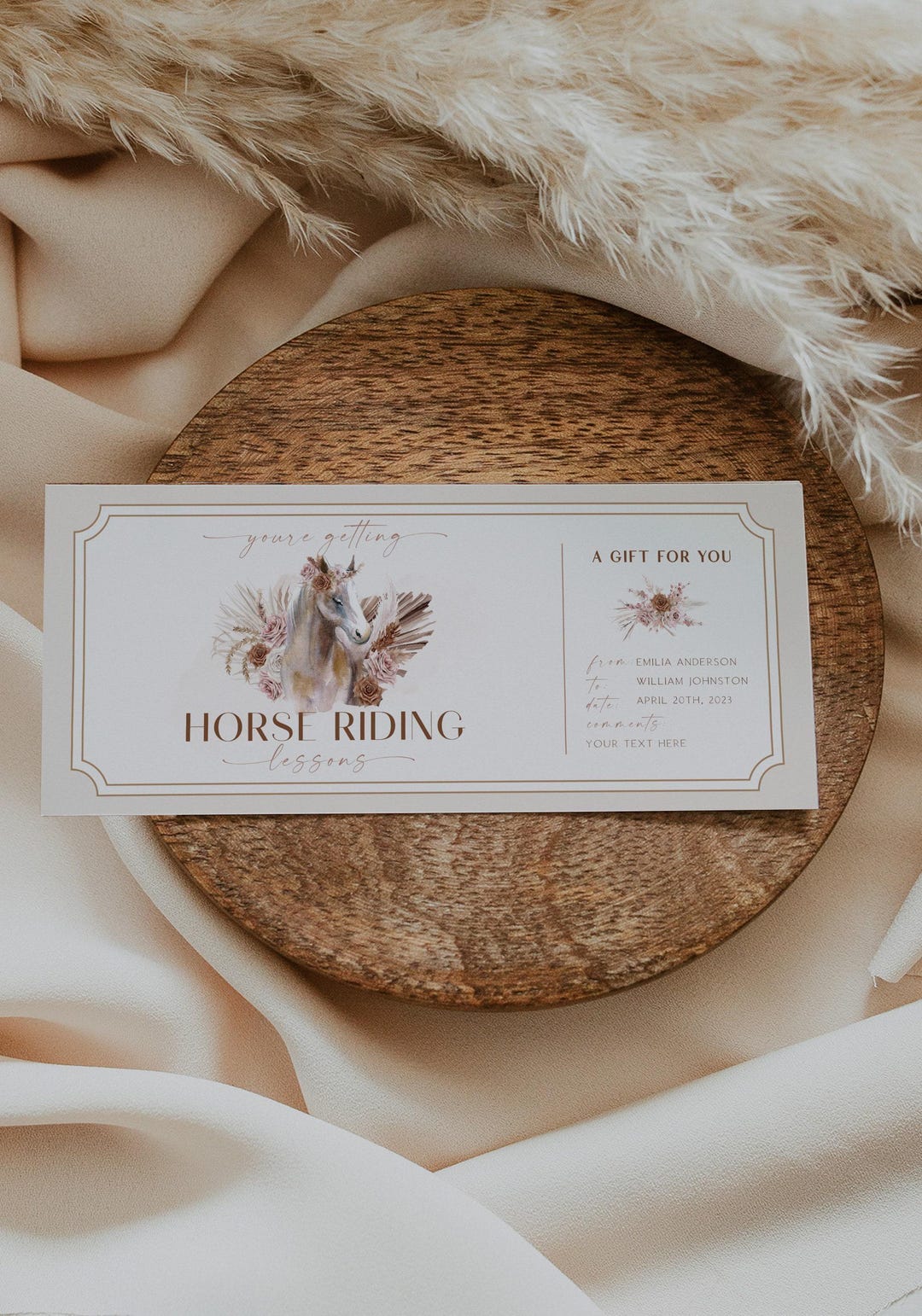 Horse Riding Lessons Voucher Template, Horseback Riding Certificate ...