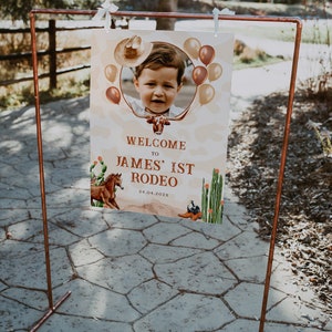 1st Rodeo Birthday Party Welcome Sign Editable, Wild West First ...
