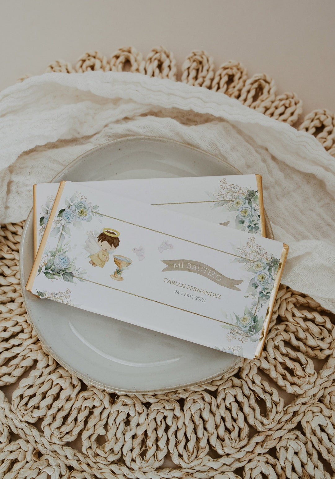 Mi Bautizo Chocolate Bar Wrapper Editable, Spanish Baptism Chocolate ...
