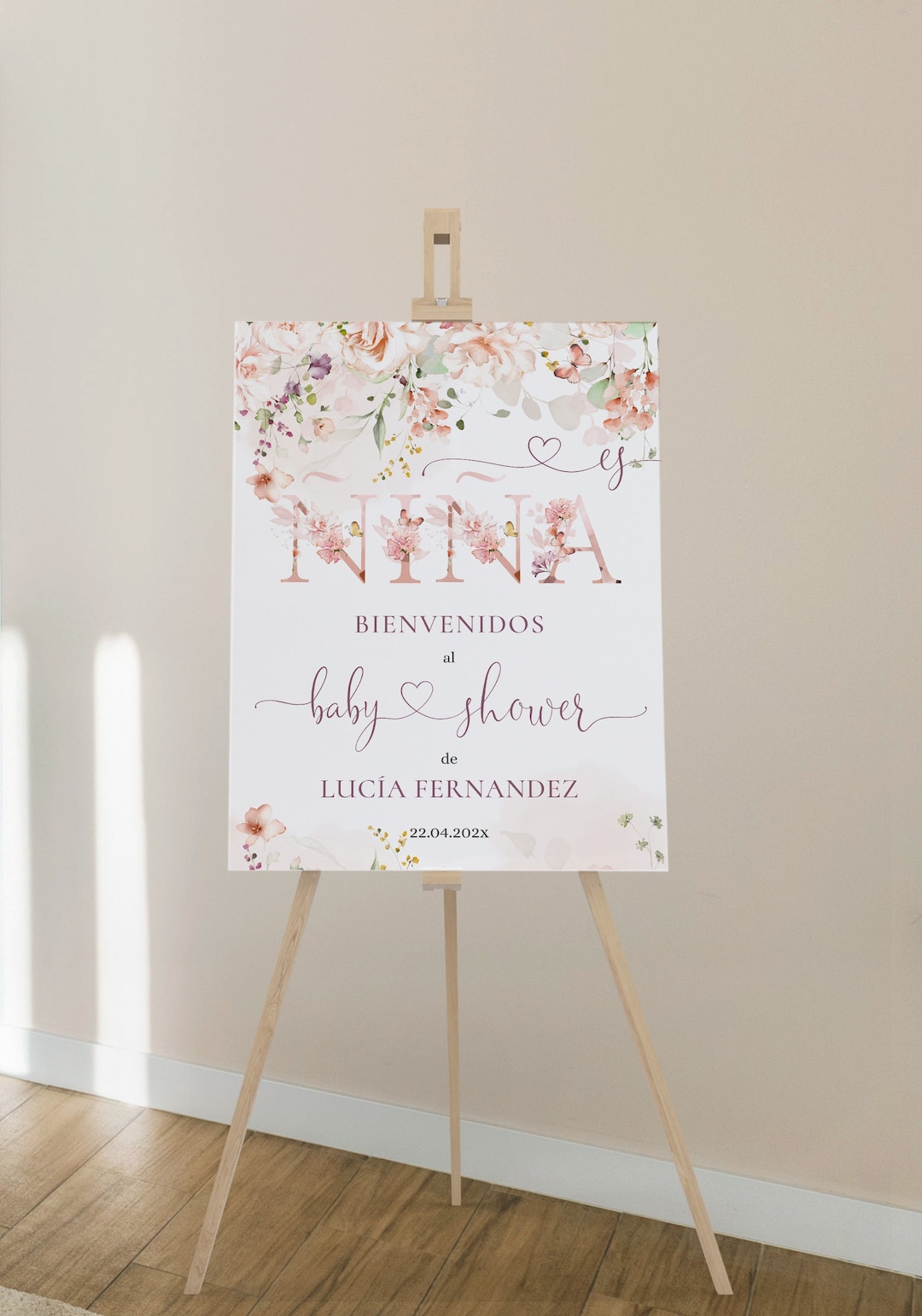 Spanish Welcome Sign Baby Shower Printable, Spanish Bienvenidos Sign Es ...