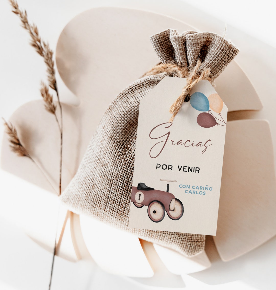 Race Car Fiesta Favor Tag Printable, Muchas Gracia Thank You Tag in ...