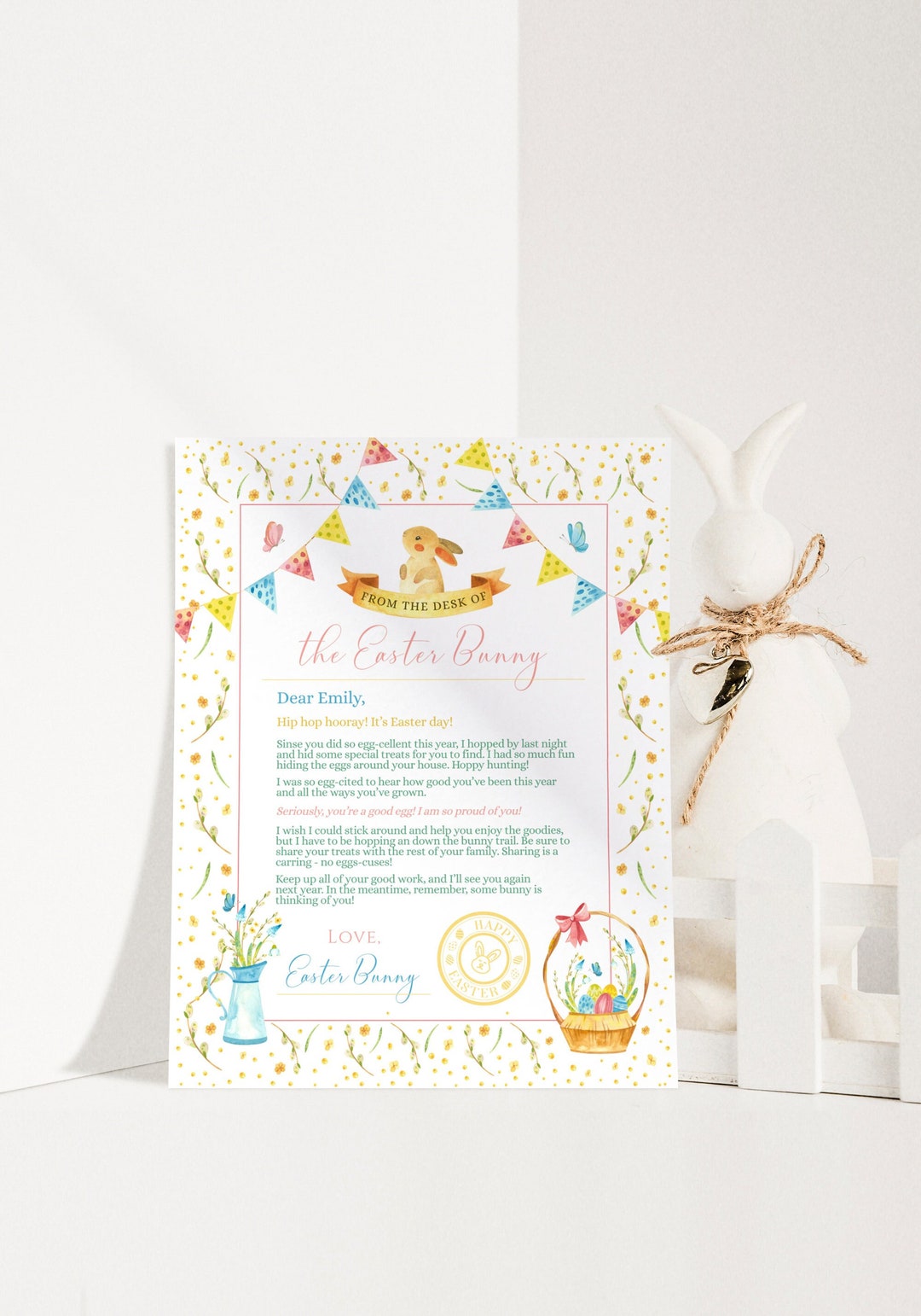 Editable Easter Bunny Letter to Kids, Printable Official Letter From ...