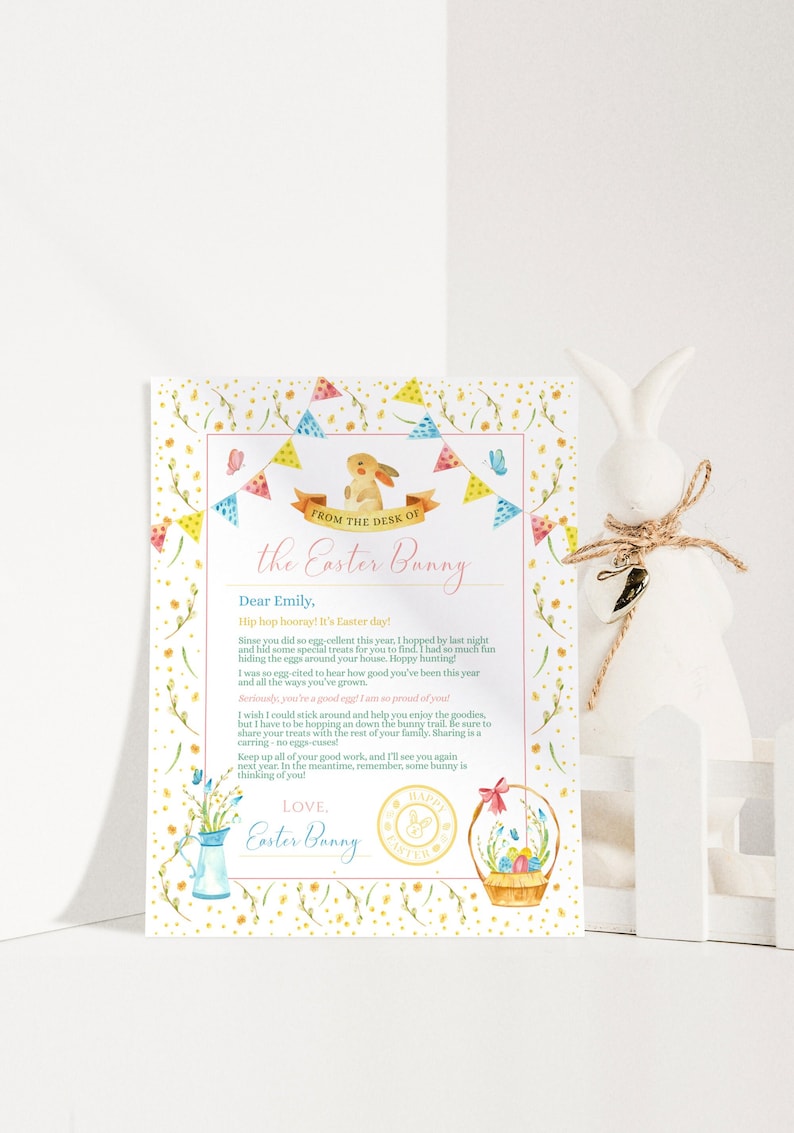 Editable Easter Bunny Letter to Kids Printable Official - Etsy