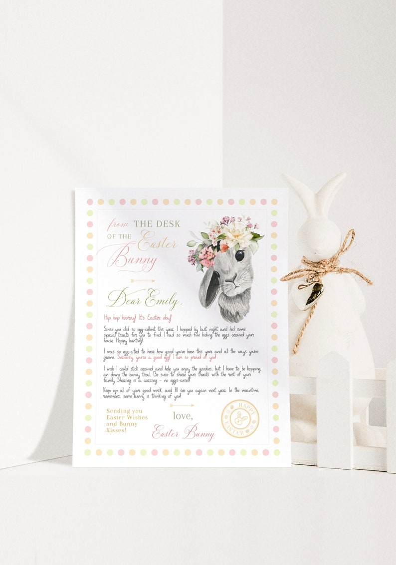 Editable Official Letter From the Desk of the Easter Bunny - Etsy