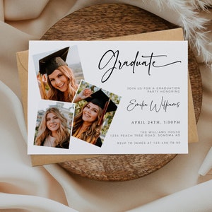 Announcement Graduation Invite, Modern Minimalist Graduation Invitation ...