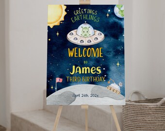 UFO Welcome Sign Alien Welcome Sign Alien Party Sign Out of This World ...
