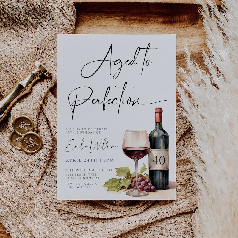 Wine Birthday Invitations - Etsy