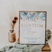 Blue & Gold Custom Sign Printable, Floral Custom Text Sign, Blue Gold ...