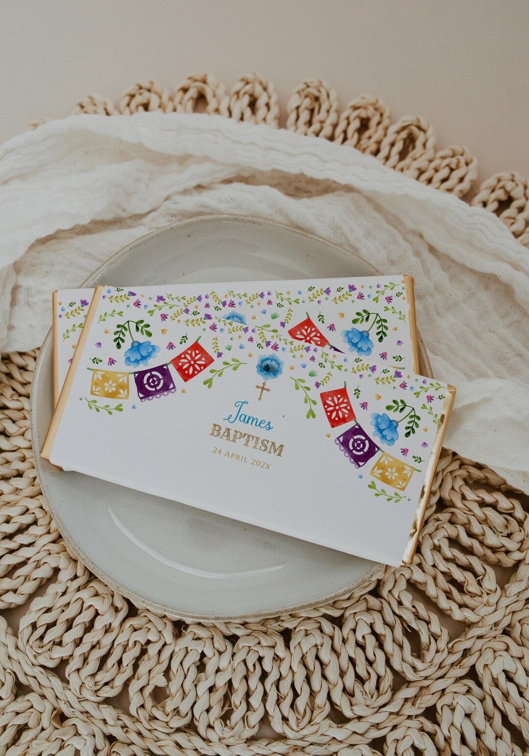 Baptism Chocolate Bar Wrapper, Spanish Mexican Baptism Chocolate ...