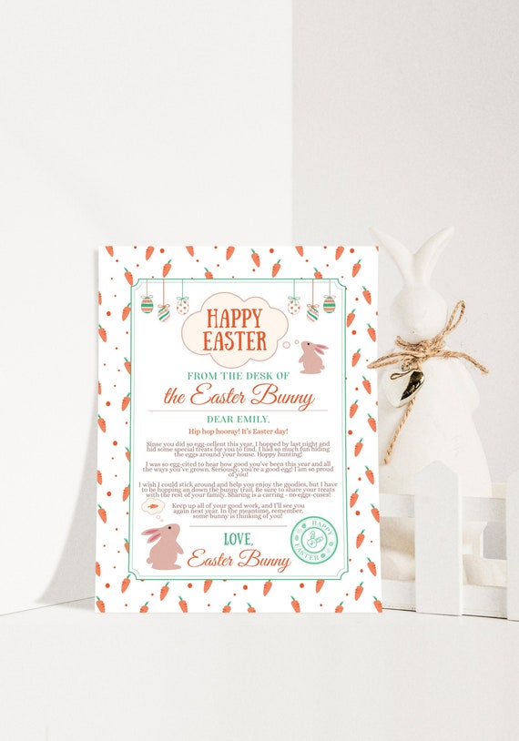 Printable official letter from the desk of the easter bunny ...