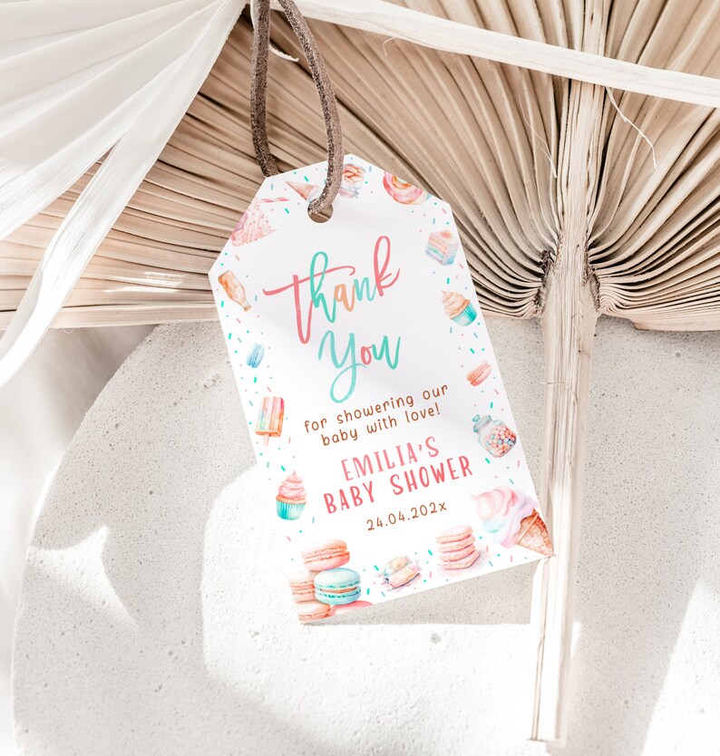 Editable Sweet Baby Shower Party Thank You Label Gift Tags, a Little ...