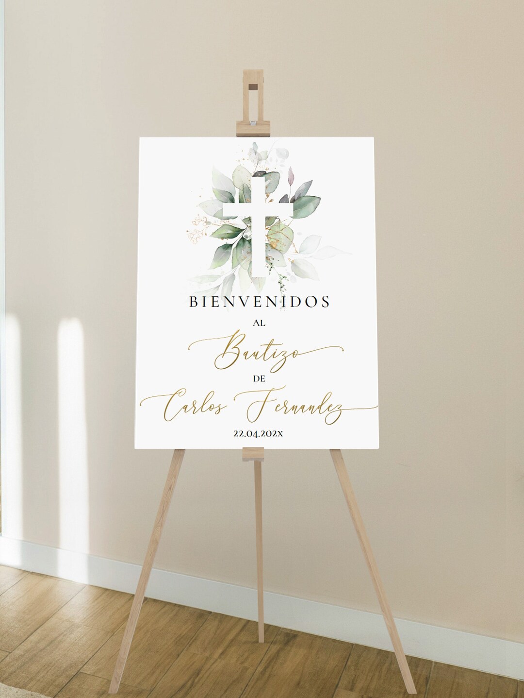 Baptism Welcome Sign in Spanish Christening, сartel Bienvenida Bautizo ...