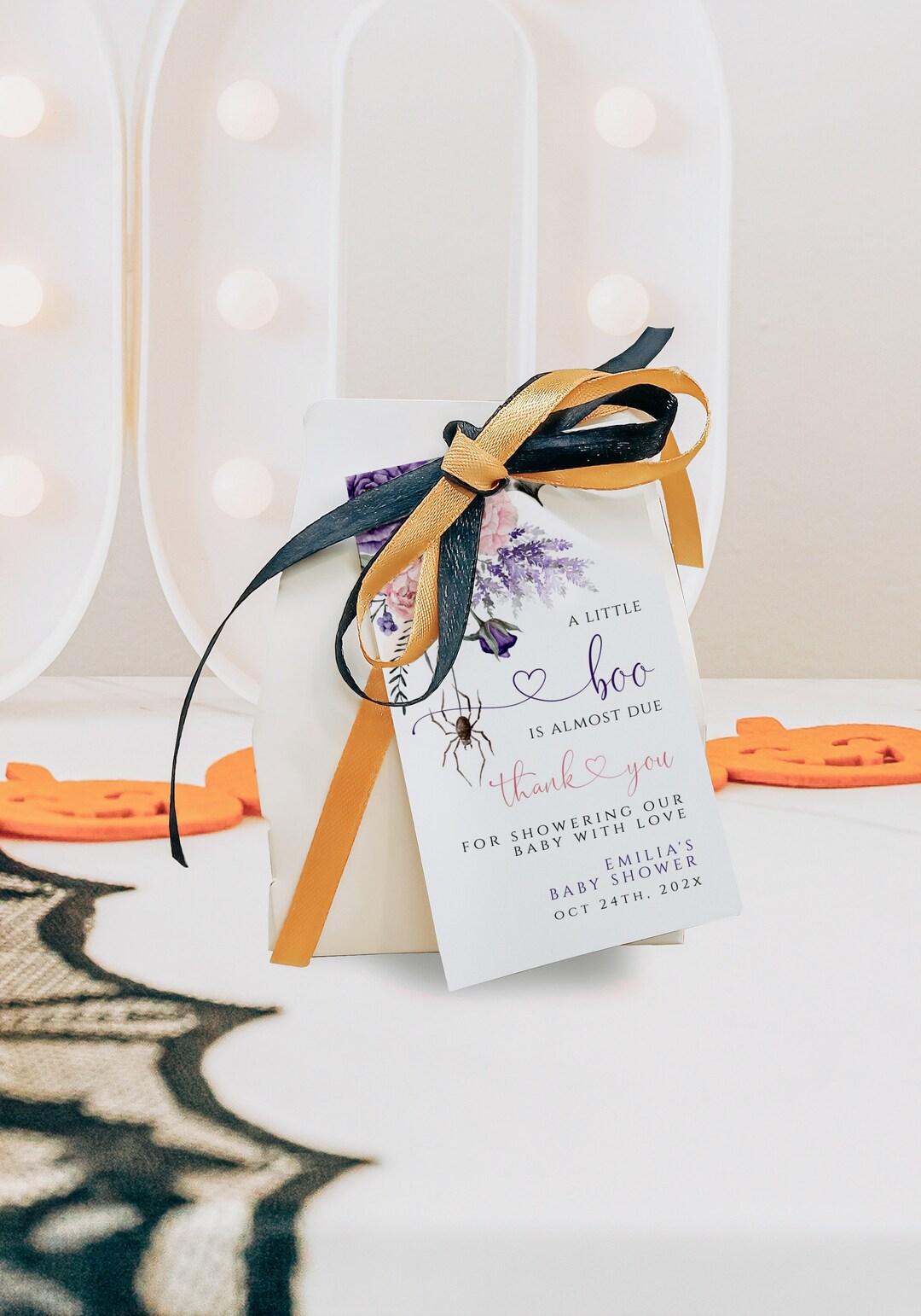 Gothic Baby Shower Tags, Printable a Little Boo Baby Shower Neutral ...