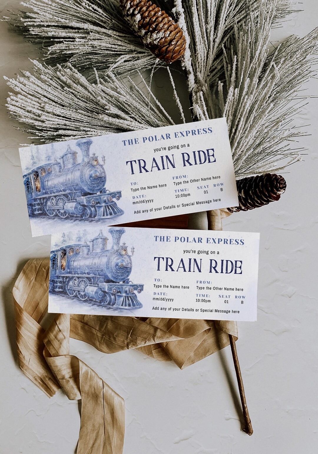 Christmas Train Ride Ticket the Polar Express Boarding Pass Winter ...