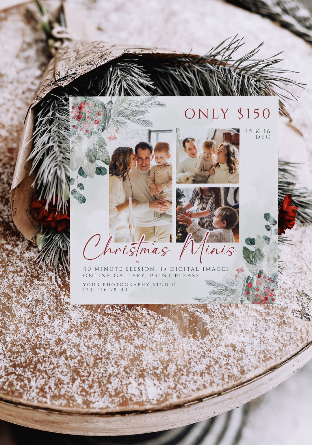 Holiday Mini Session Template, Christmas Mini Session, Christmas Family ...