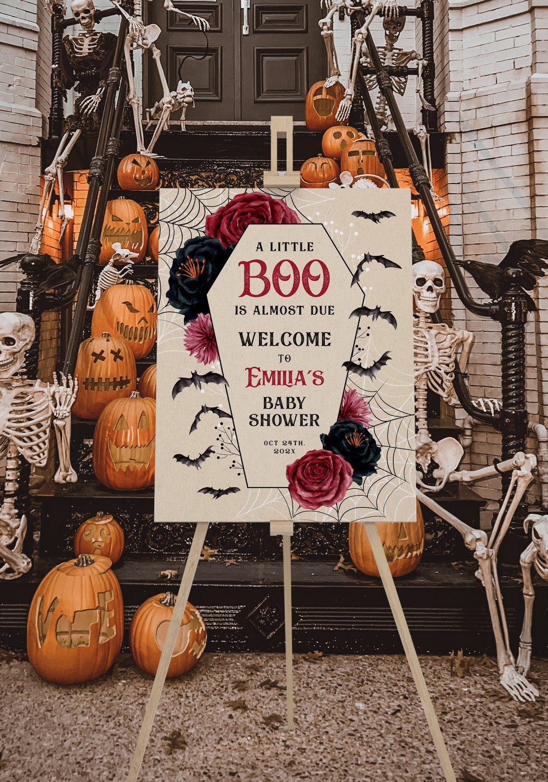 Halloween Girl Baby Shower Welcome Sign Printable, a Little Boo ...