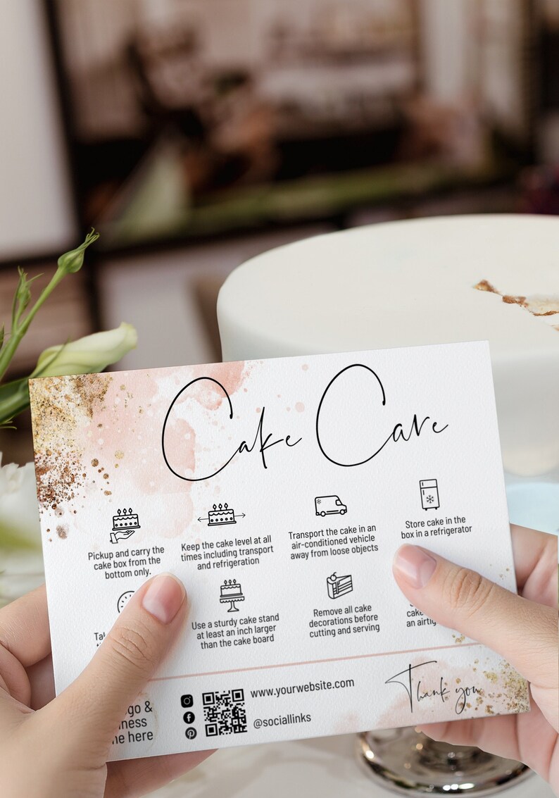 cake-care-card-instructions-template-desert-care-guide-note-etsy-canada