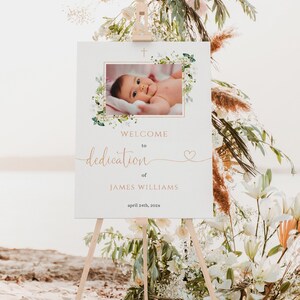Boy Baptism Welcome Sign Printable Baby Dedication Decor - Etsy