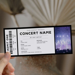 Event Ticket Template, Editable Event Tickets With Photo, Birthday ...