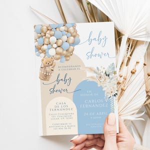 Spanish Baby Shower Invitation Printable, Boho Niño Baby Shower ...