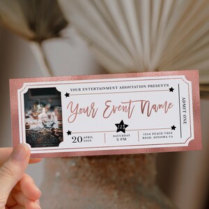 Event Ticket Template, Editable Event Tickets, Birthday Concert Ticket ...