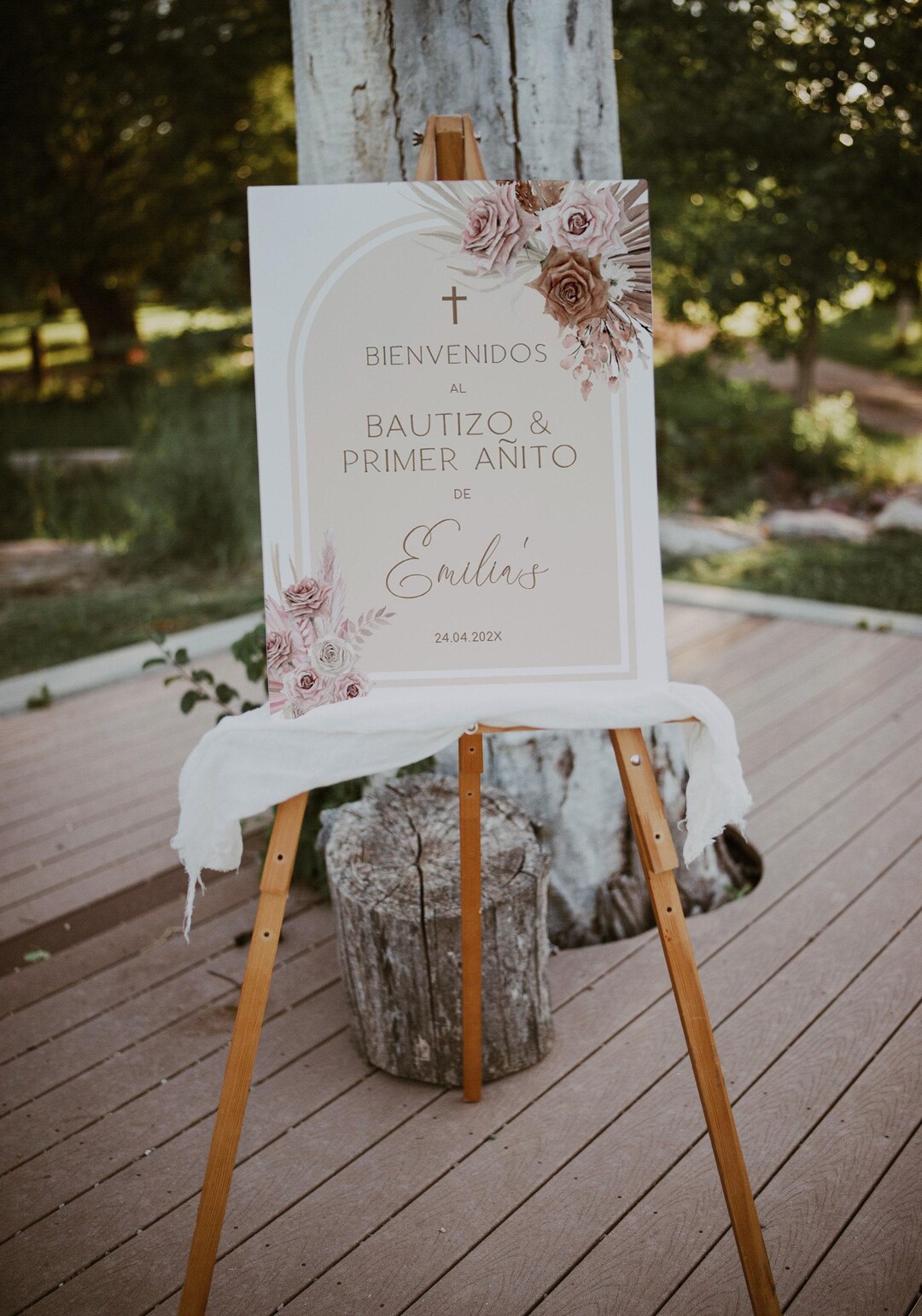 Boho Bautizo & Primer Anito Welcome Sign Printable, Cartel Bienvenida ...