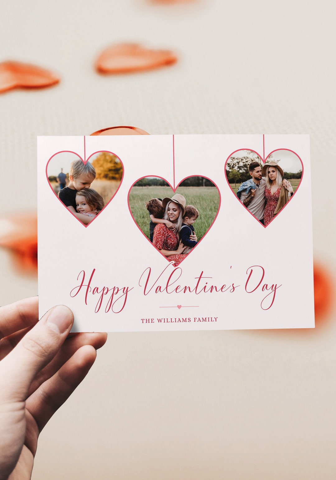 Printable Photo Valentines Greeting Card, Editable Valentines Photo ...