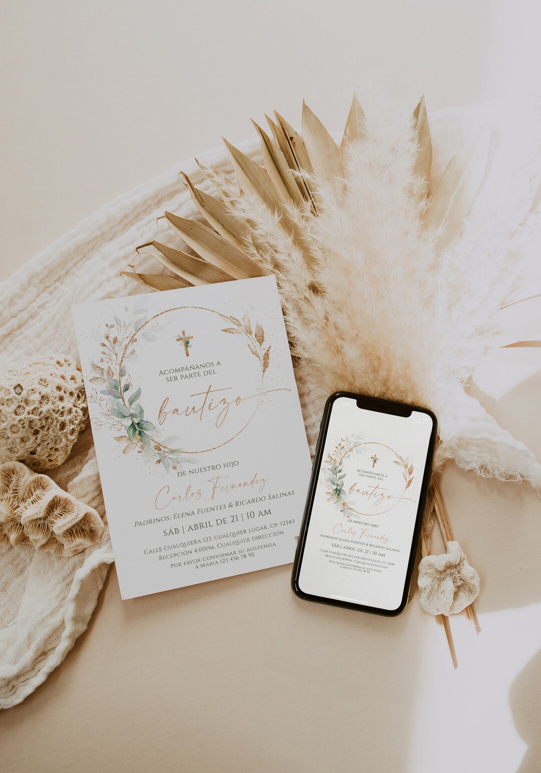Invitacion De Bautizo, Invitacion Bautizo Espanol, Invitación Bautizo ...