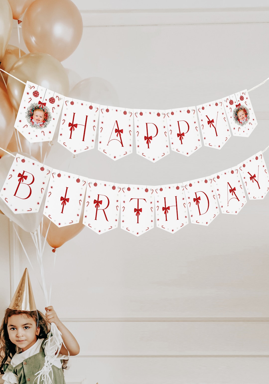 Winter Happy Birthday Banner Printable, Christmas Holiday Birthday ...