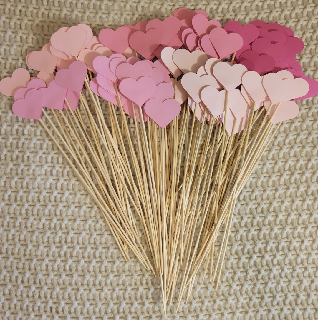 100 Heart Sticks,aisle Decorations,custom Wedding Decor, Party ...