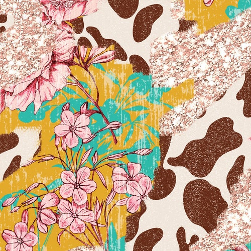 SEAMLESS Pattern Cowhide Western Digital Fabric Design Cow - Etsy