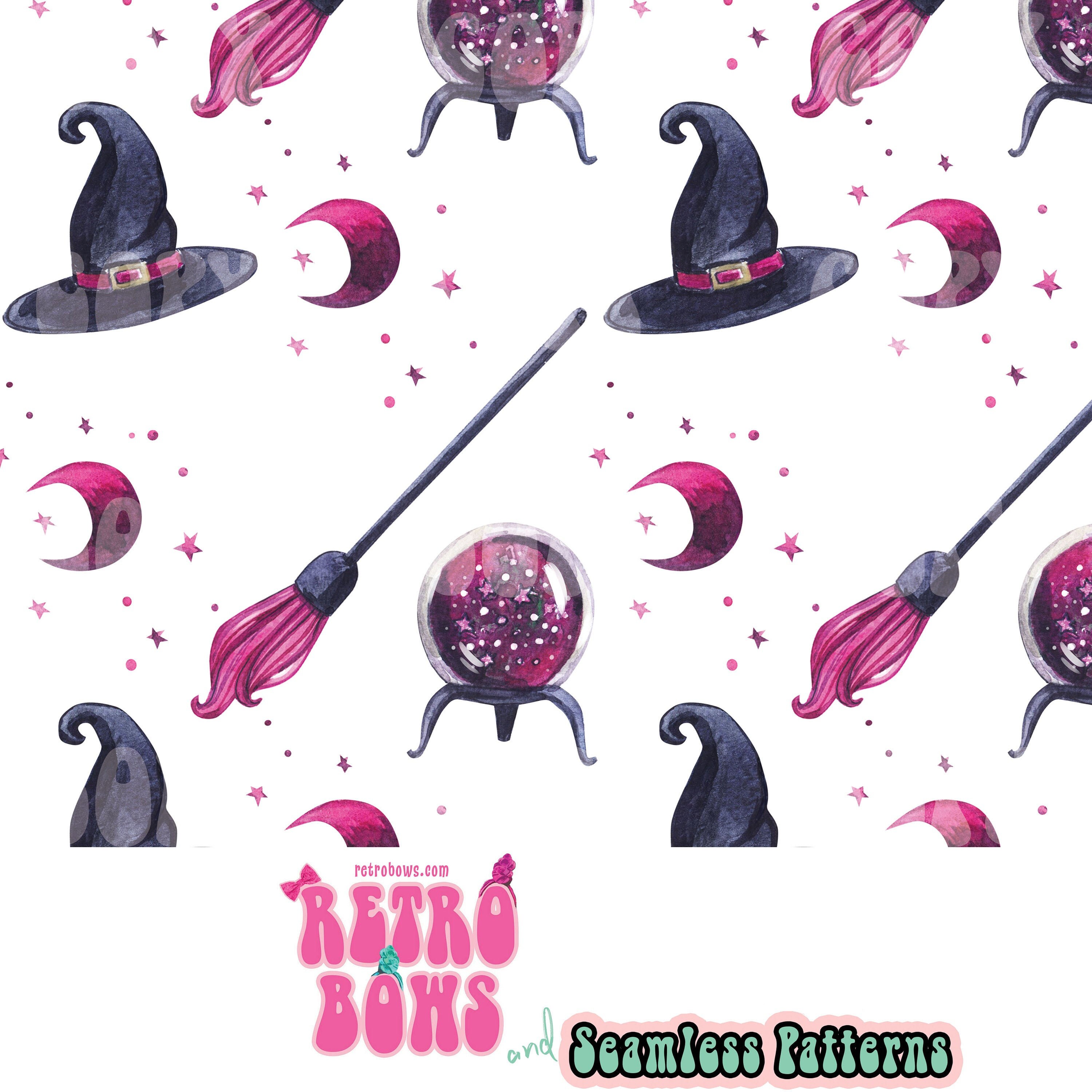 Halloween Boho Witch Magic Spells Seamless Digital Pattern | Etsy