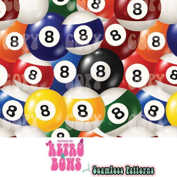 8 Ball Pool Seamless Digital Pattern | Etsy
