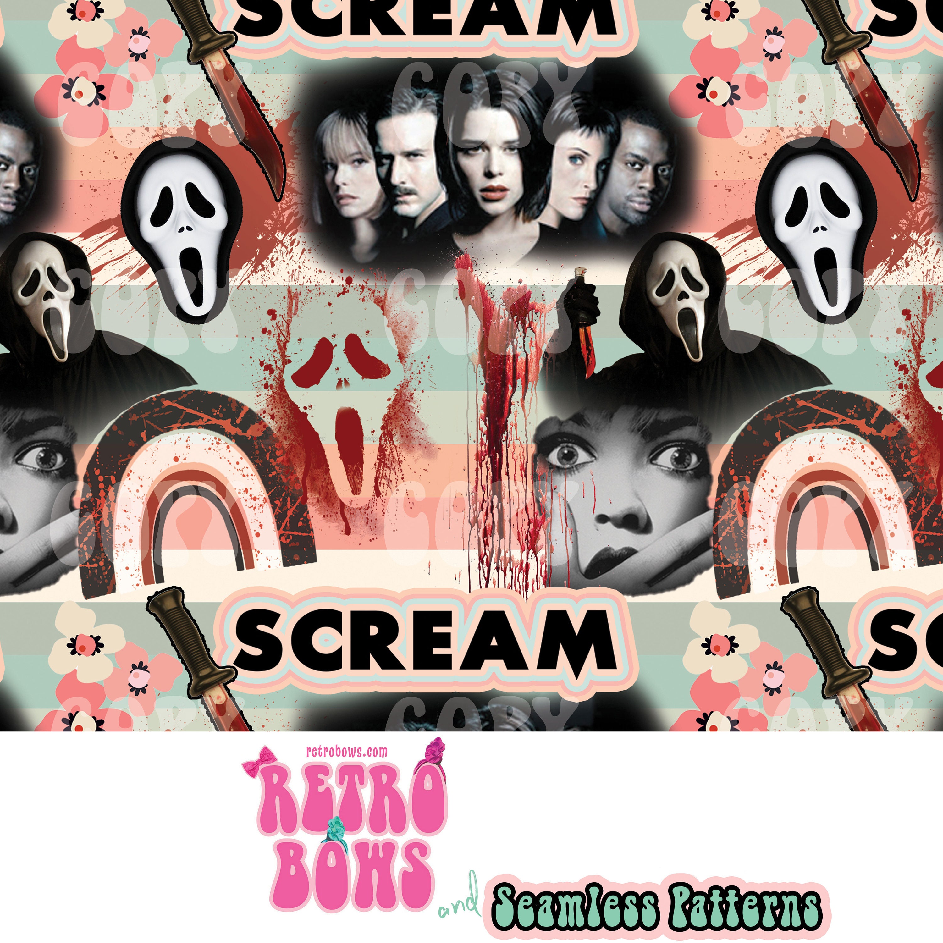 Scream Movie Horror Halloween Blood Seamless Digital Pattern - Etsy UK