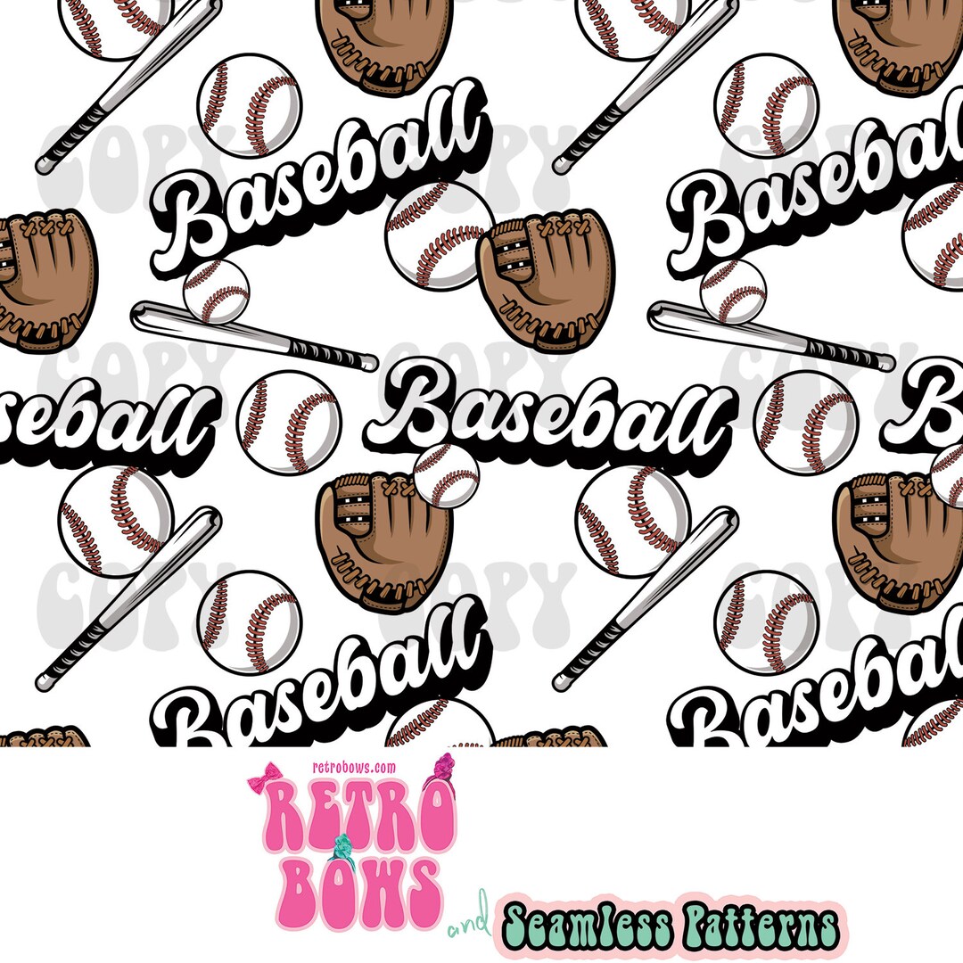Baseball Bat Ball Player Pattern Seamless Digital Design - Etsy