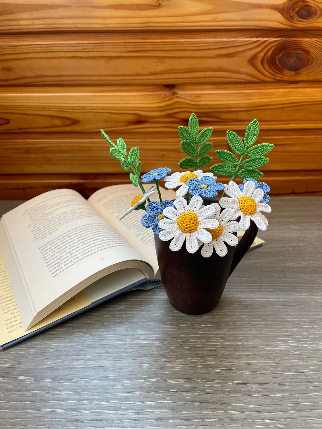 Bouquet of Crocheted Flowers, Finished Handmade Flowers, A Bouquet of ...