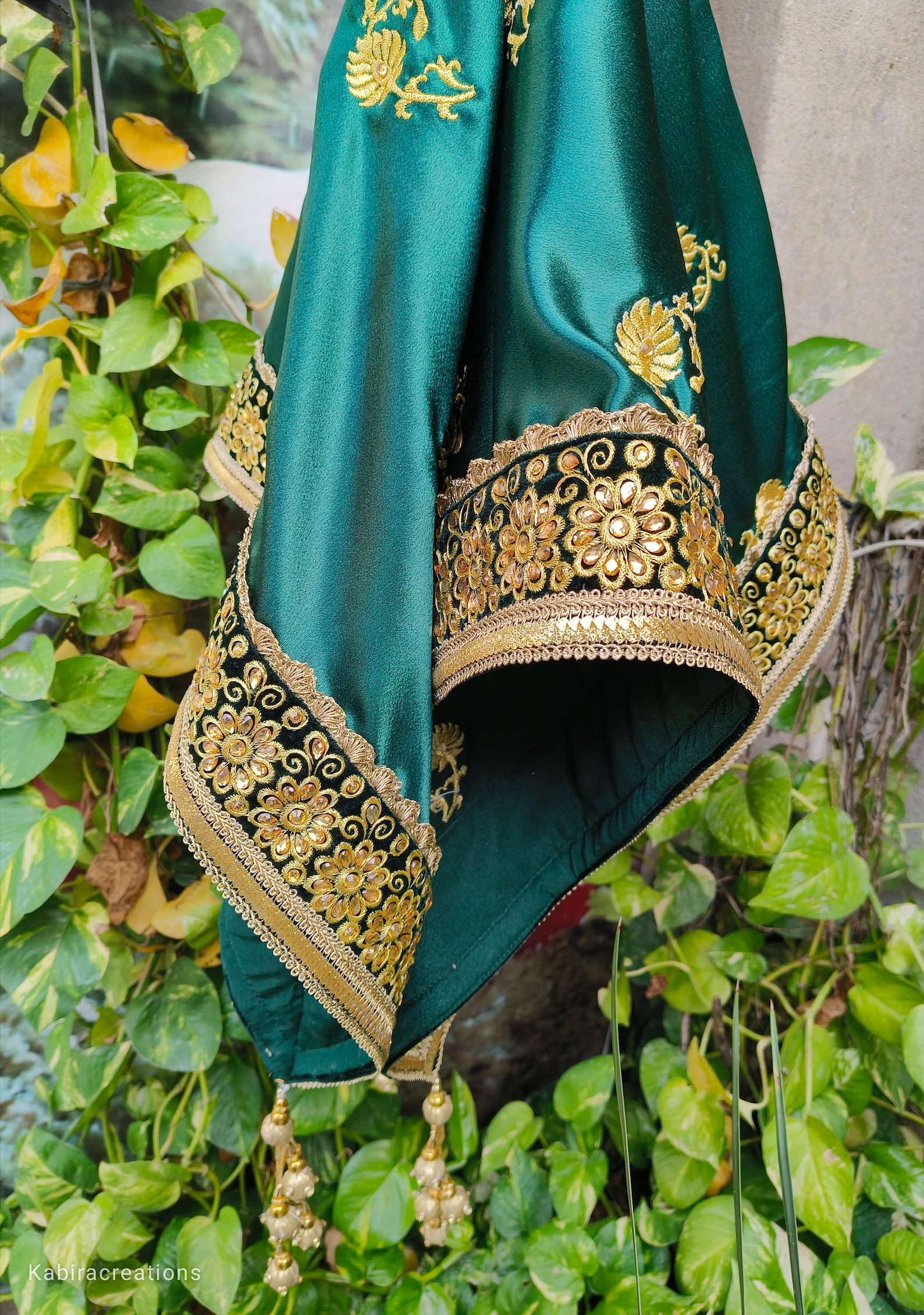 Green & Gold Afghan Desmal, Embroidered Wedding Shirni, Aina Mosaf - Etsy