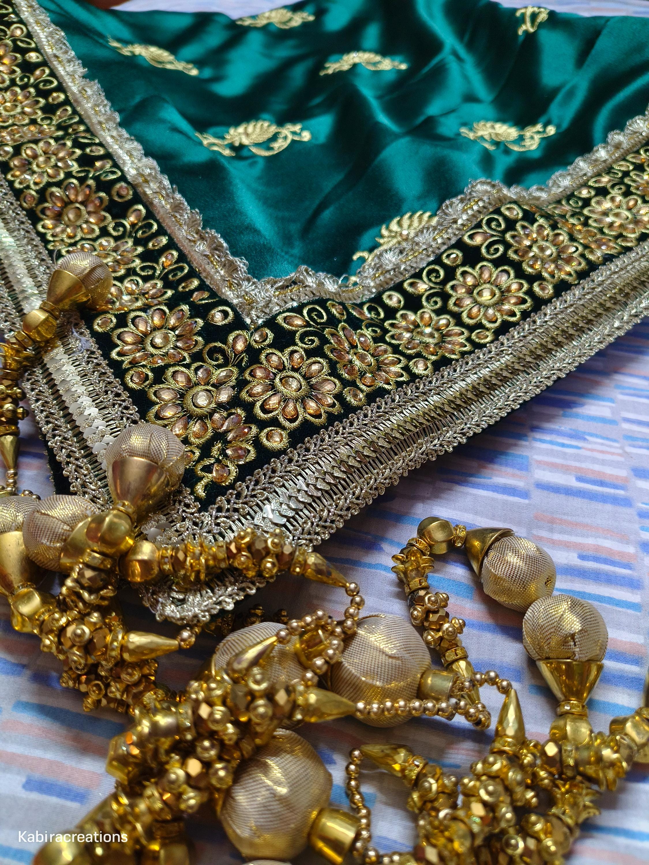 Green & Gold Afghan Desmal: Embroidered Wedding Shirni Aina Mosaf - Etsy