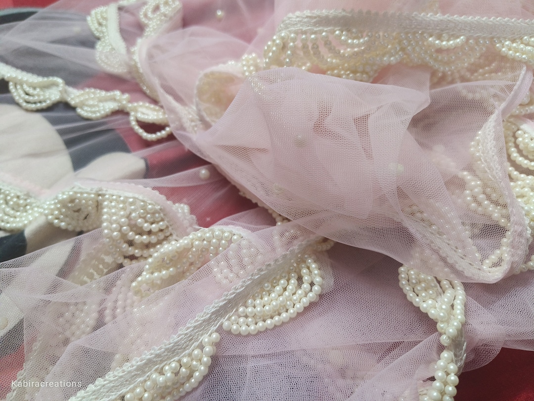 Pink Dupatta,pearl Work Dupatta,embroidered Scarf, Dress Dupattas,for ...
