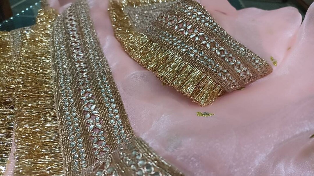 Dabka Handwork Heavy Border Bridal Dupatta, Wedding Dupatta,veil, Scarf ...