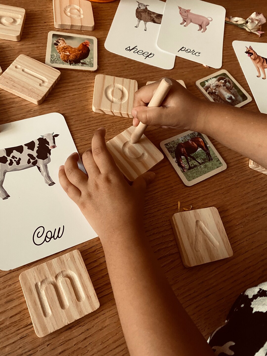 Wooden Alphabet Tracing Cards Based in Montessori Education With ...